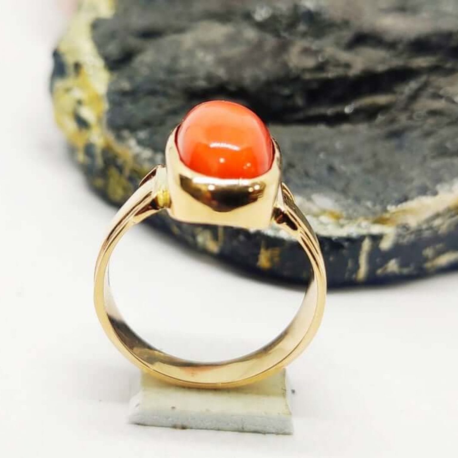 Natural and Certified Coral Ring (Moonga Ring)