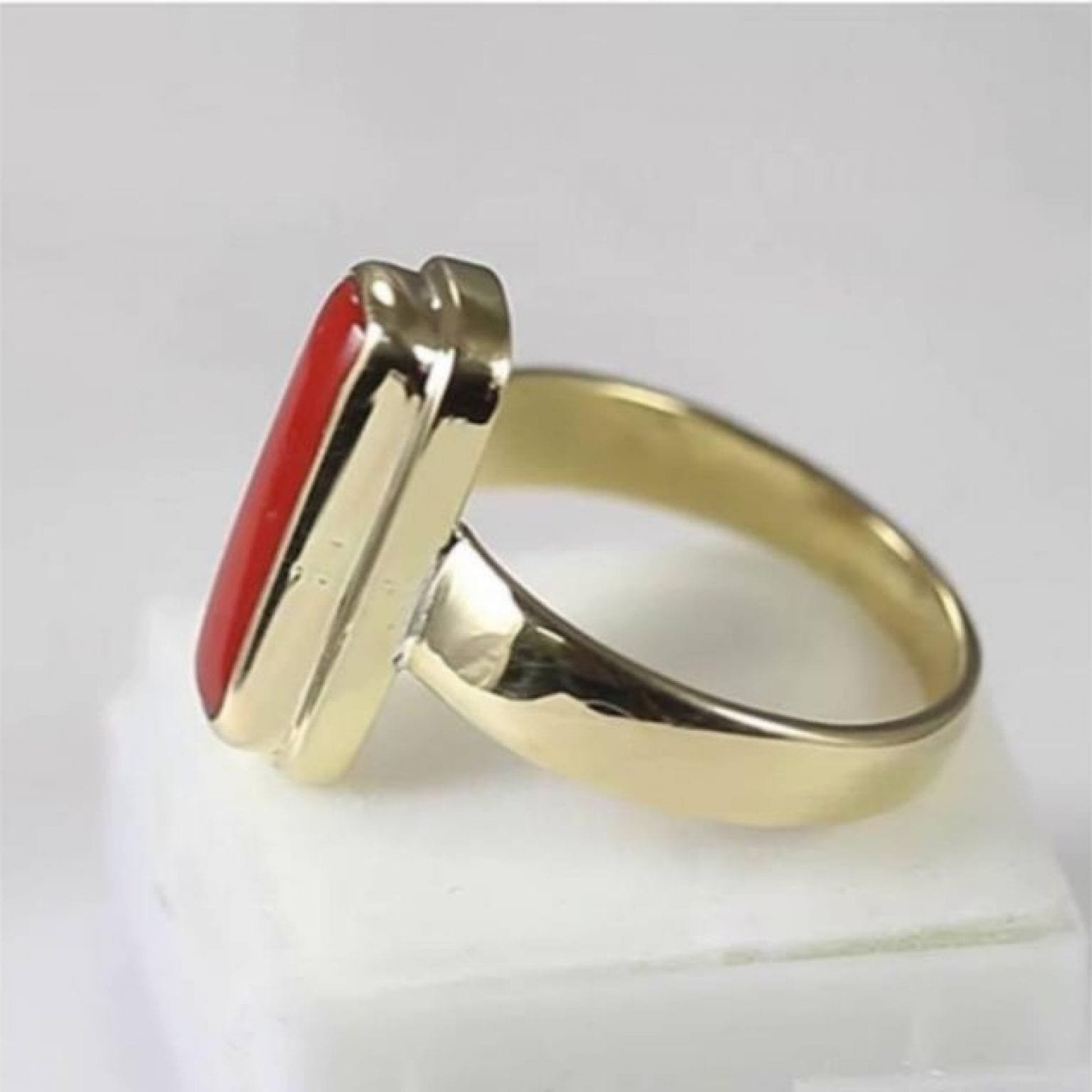 Natural and Certified Coral Ring (Moonga Ring)
