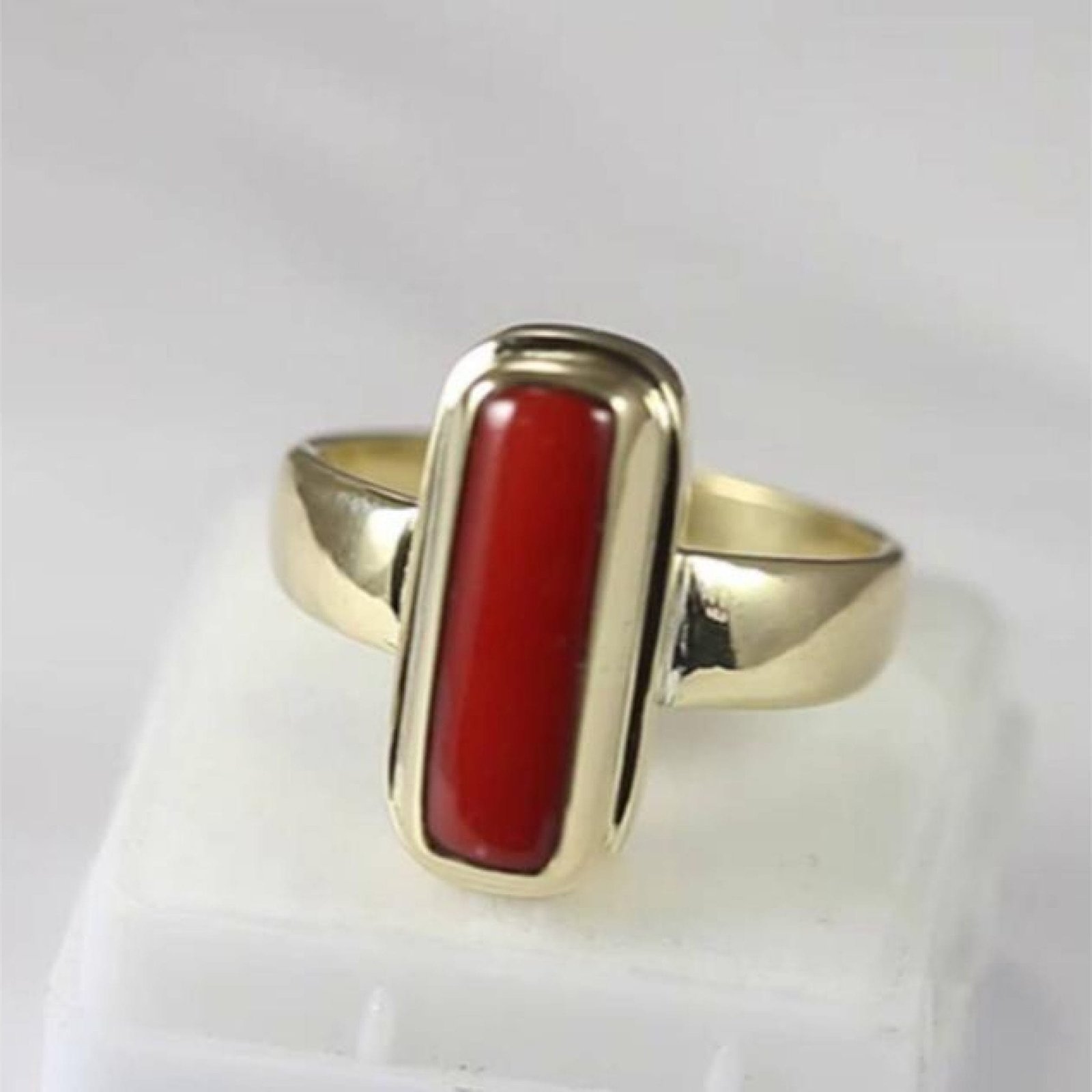 Natural and Certified Coral Ring (Moonga Ring)