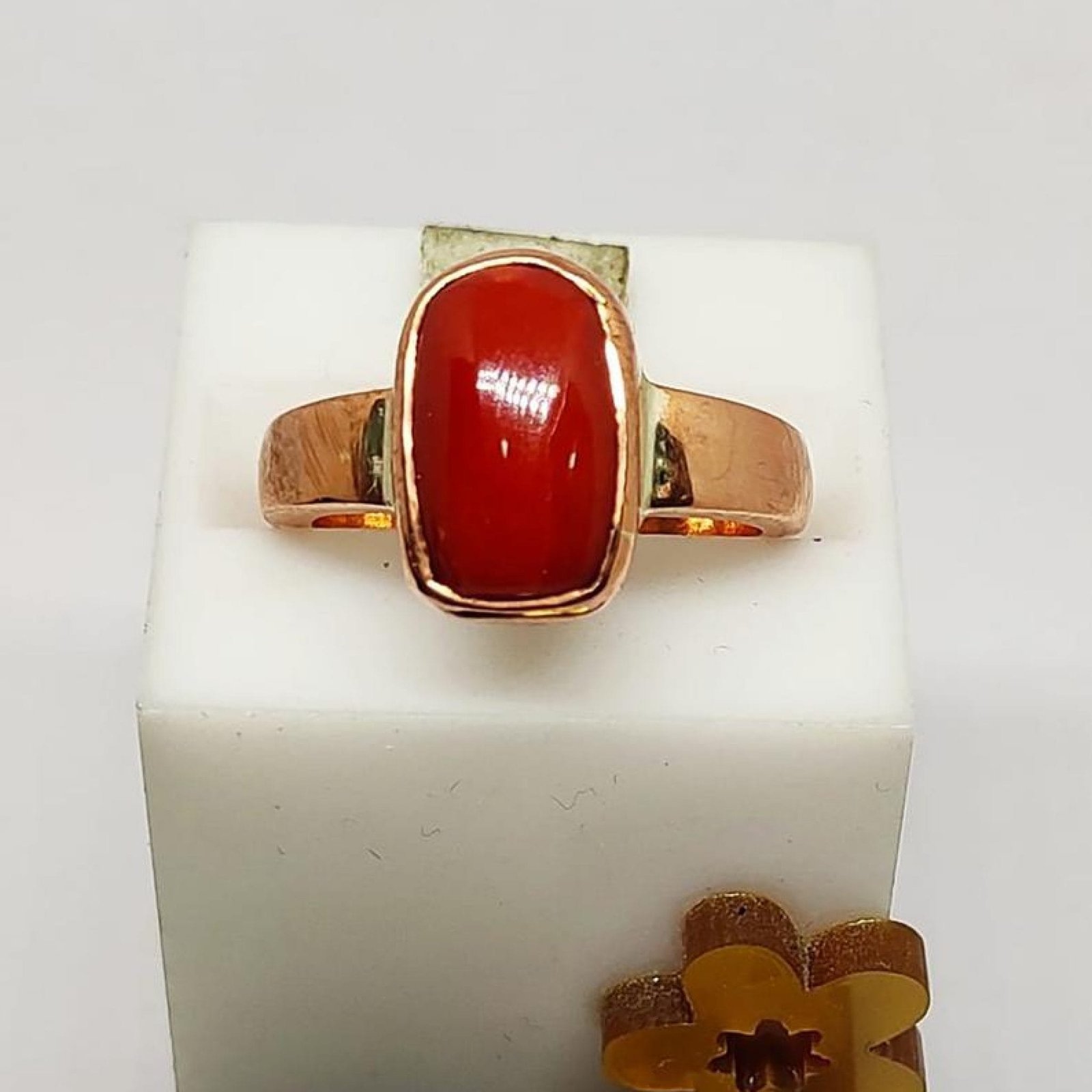 Natural and Certified Coral Ring (Moonga Ring)