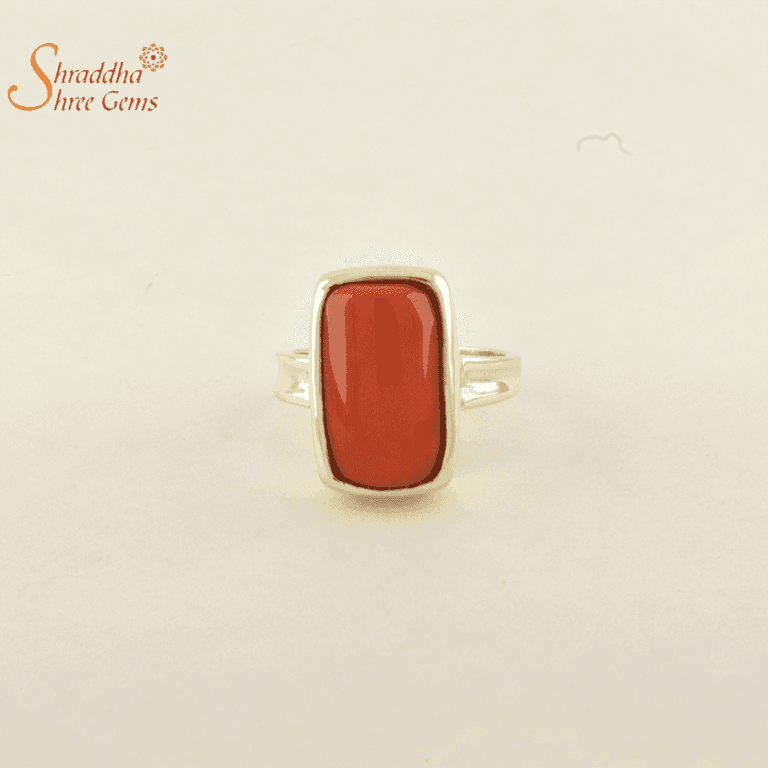 Natural and Certified Coral Ring (Moonga Ring)