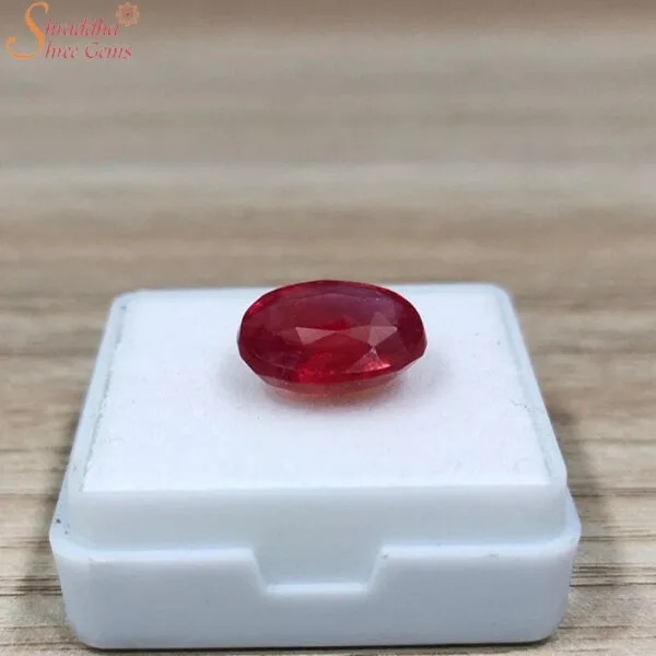 6 Carat Loose Red Sapphire Gemstone - Shraddha Shree Gems