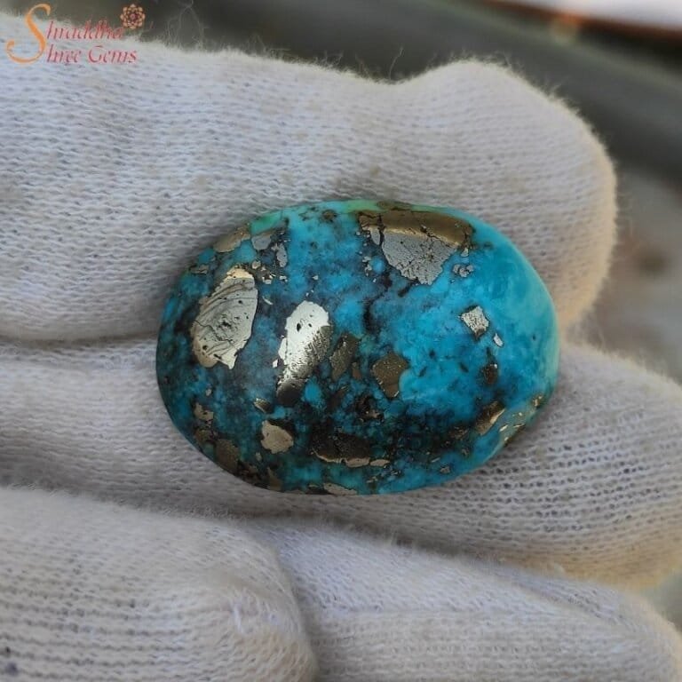 Natural Iran Turquoise Gemstone, Firoza Stone - Shraddha Shree Gems